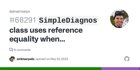 `simplediagnostic` Class Uses Reference Equality When Comparing Message