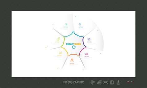 데이터 비즈니스 시각화 요소 배경 템플릿 스톡 일러스트레이션을 위한 비즈니스 타임라인 인포그래픽 단계 원형 차트 번호 7 인포