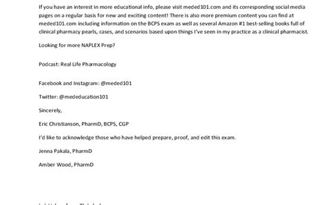 Exam NAPLEX Final Exam Questions Med Ed