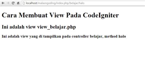 CodeIgniter Part Cara Membuat View Pada CodeIgniter
