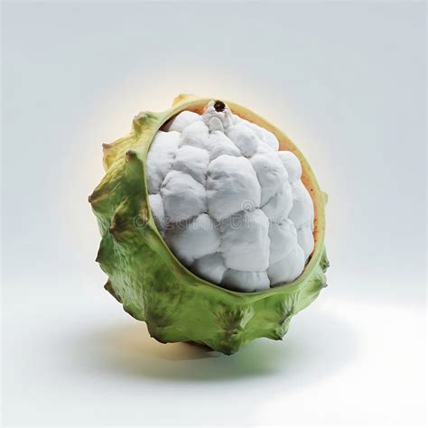 Cocoa Fruit Isolated On White Background Clipping Path Included Stock Illustration