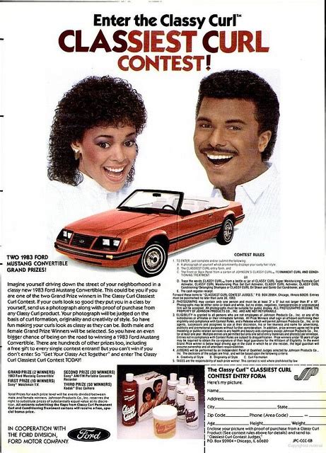 Win A 1983 Ford Mustang Convertible But Your Jheri Curl Had Better Be On Point Classy Curl