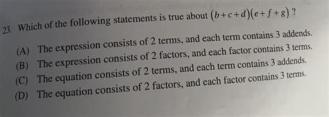 solved 23 which of the following statements is true about