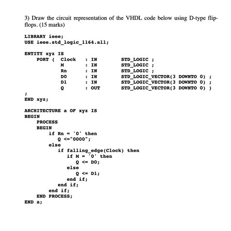 solved 3 draw the circuit representation of the vhdl code
