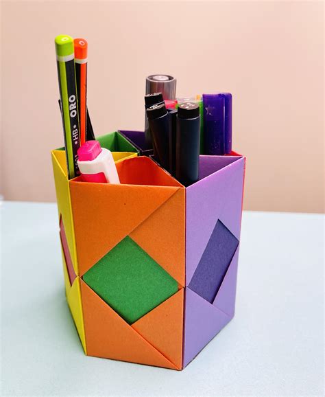 Diy Hexagonal Pen Holder Rpapercraft