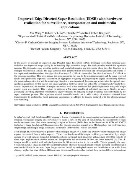 pdf improved edge directed super resolution edsr with hardware