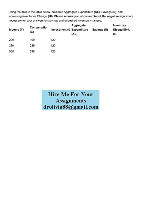 Using The Data In The Table Below Calculate Aggregate Expenpdf