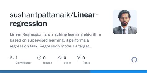 Github Sushantpattanaik Linear Regression Linear Regression Is A Machine Learning Algorithm