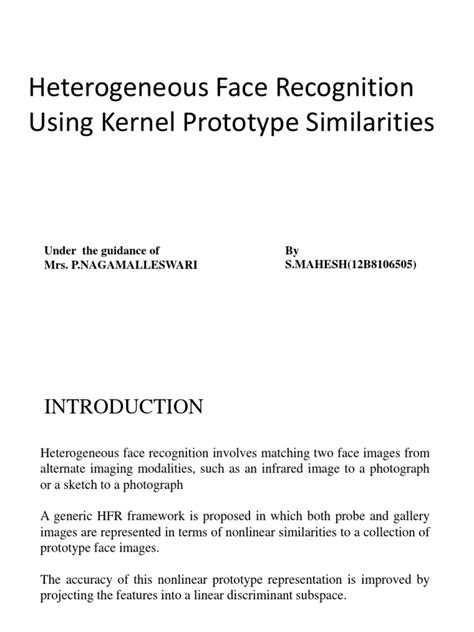 Heterogeneous Face Recognition Using Kernel Prototype Similarities Pdf Areas Of Computer
