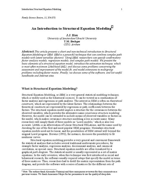 Structured Equation Modelling Pdf Structural Equation Modeling Factor Analysis