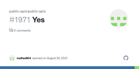 yes · issue 1971 · public apis public apis · github