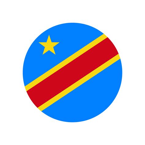 Democratic Republic Of Congo Vector Flag Circle Isolated On White