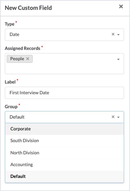 custom field groups