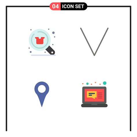 4 Universal Flat Icons Set For Web And Mobile Applications Buy Location Shop Bottom Pin Editable