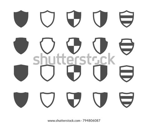 Shield Vector Defence Icon Collections Stock Vector Royalty Free 794806087 Shutterstock
