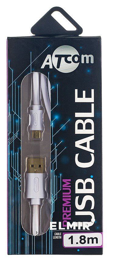 Кабель Usb2 0 Am Micro Usb Atcom 1 8 м White 16122 купить Elmir цена отзывы