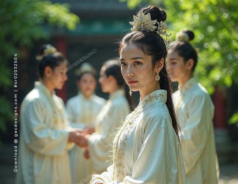 Beautiful Chinese Girl With Traditional Hanfu Gec Designs