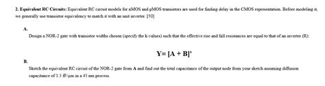 Solved 2 Equivalent Rc Circuits Equivalent Rc Circuit