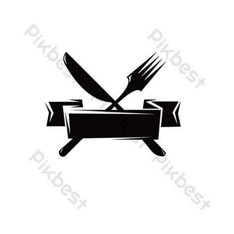 벡터 일러스트 레이 션 나이프와 포크 리본 레스토랑 패턴 일러스트 Png Ai 무료 다운로드 Pikbest