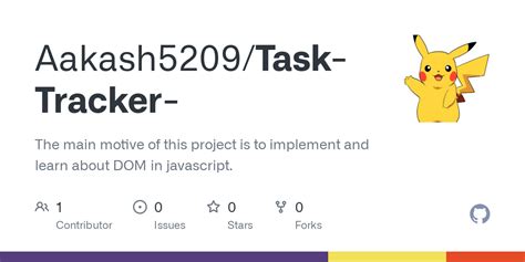 GitHub Aakash Task Tracker The Main Motive Of This Project Is To Implement And Learn