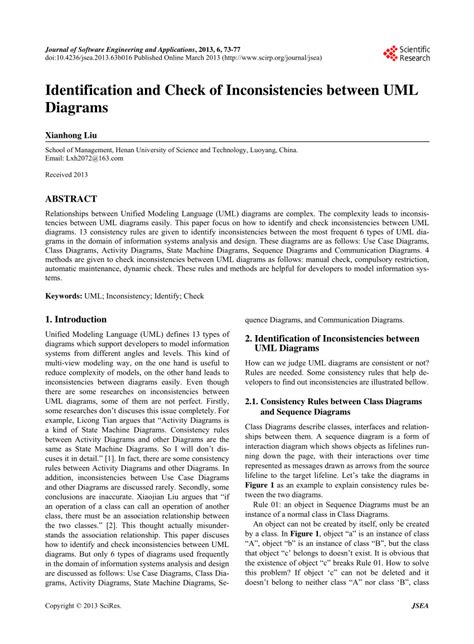 Pdf Identification And Check Of Inconsistencies Between Uml Diagrams