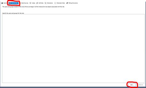 Sql Server Can T Add Members To SSAS Role Through Visual Studio Stack Overflow