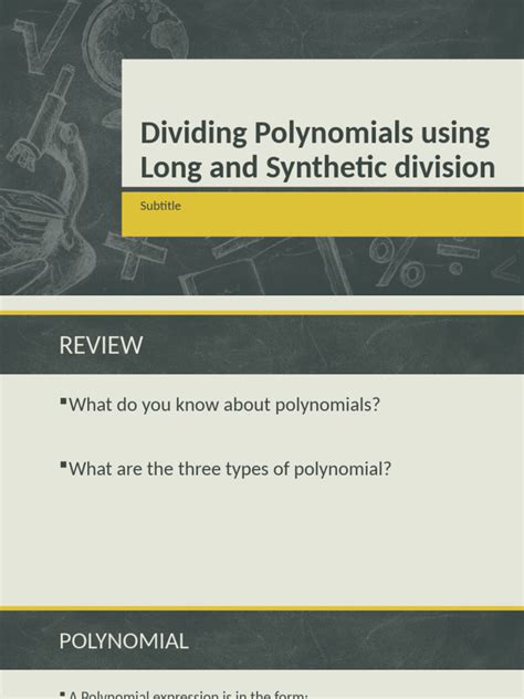 Dividing Polynomials Using Long And Synthetic Divisionjeffprinciples Pdf