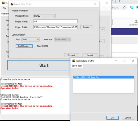Can Renesas Flash Programmer Can Connect To Rx64m Rsk Via Com Port Instead Of E1 Forum Rx