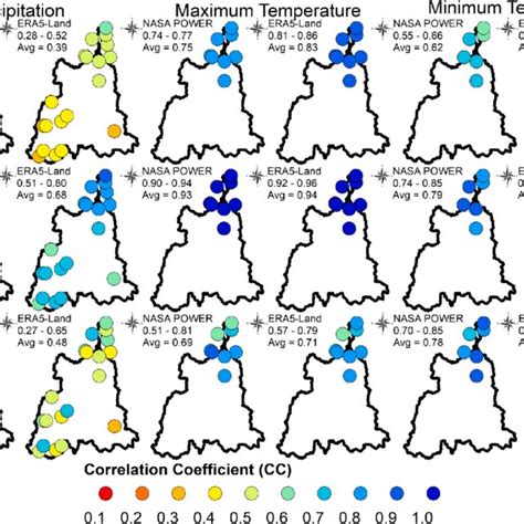Spatial Distribution Of Correlation Coefficient Cc Results For Nasa