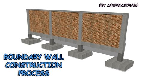 Boundary Wall Construction Process Youtube