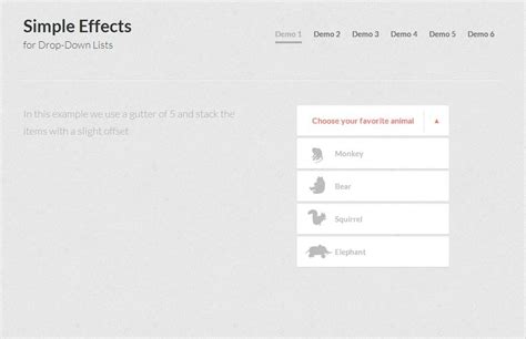 Simple Drop Down List Effects