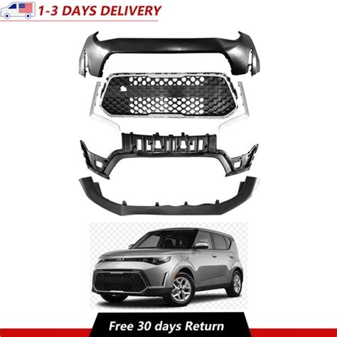 For 2023 2025 Kia Soul Front Upper Lower Bumper Grille Set W Fog Light