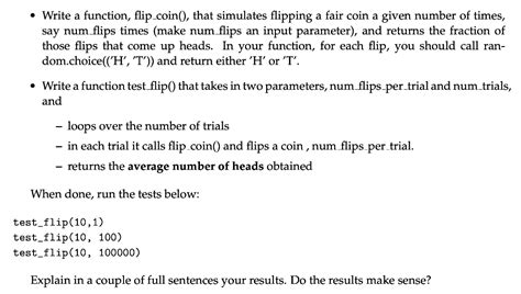 solved write a function flip coin that simulates