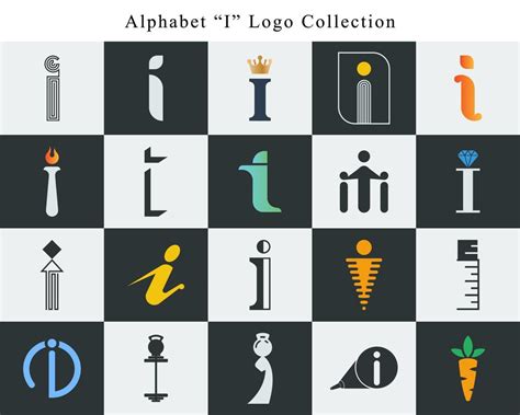 Set Of Creative Letter I Logo Vector Template Modern And Futuristic