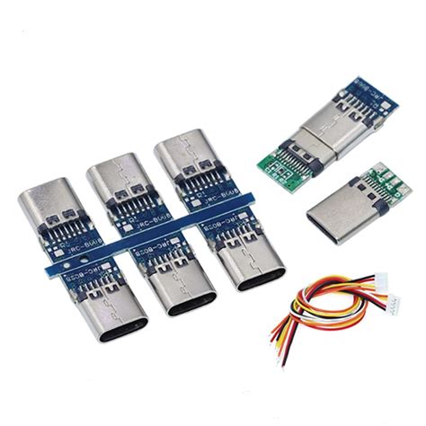 雙面正反插type C母頭usb 3 1帶板母座 Diy鍵線分離pcb板四個焊點 蝦皮購物