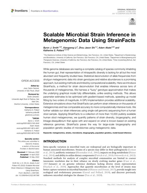pdf scalable microbial strain inference in metagenomic data using