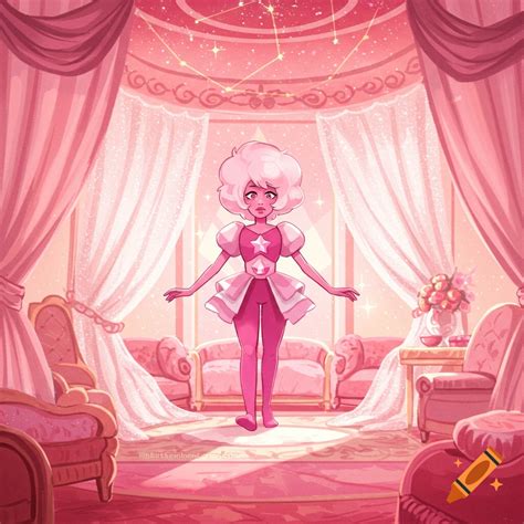 Pink Diamond From Steven Universe Stands In A Lavish Sparkling Pink