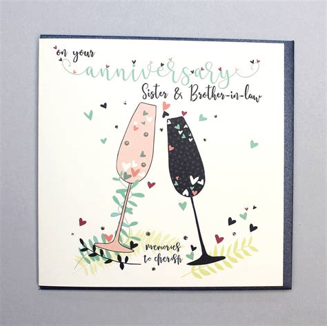 Sister And Brother In Law Anniversary Card By Molly Mae