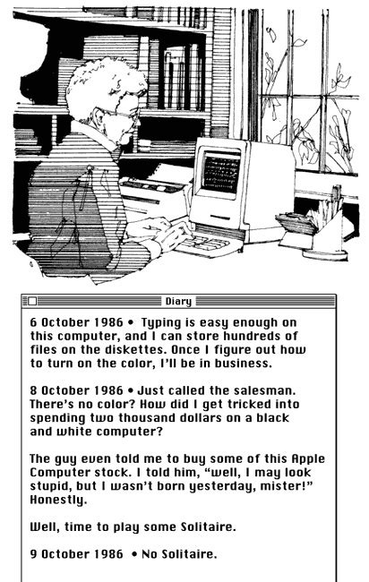 Comic Grandma Gets An Old Mac Running Mac OS System Edible Apple