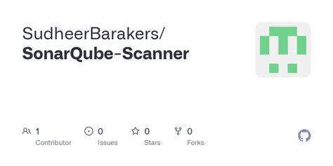 GitHub SudheerBarakers SonarQube Scanner