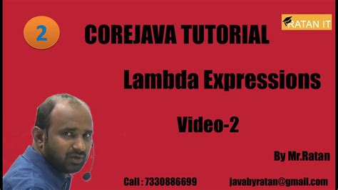 Core Java Tutorial Lambda Expressions Video 2 By Ratan Sir