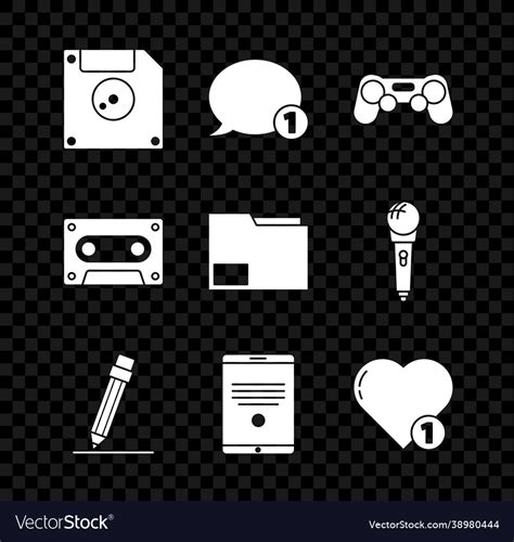 Set Floppy Disk For Computer Data Storage Speech Vector Image