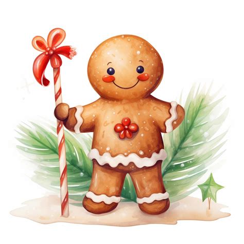 Premium Photo There Is A Ginger Man Holding A Candy Cane And A Candy Cane Generative Ai