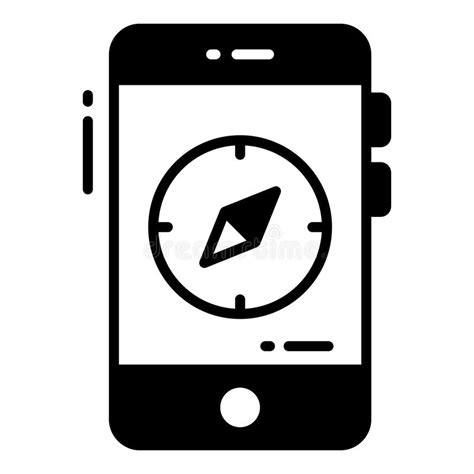 Mobile Compass Icon Related Map Location And Navigation Black Icon