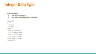 Data Types In C PPT