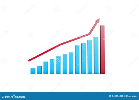 business growth increasing chart with red arrow stock illustration