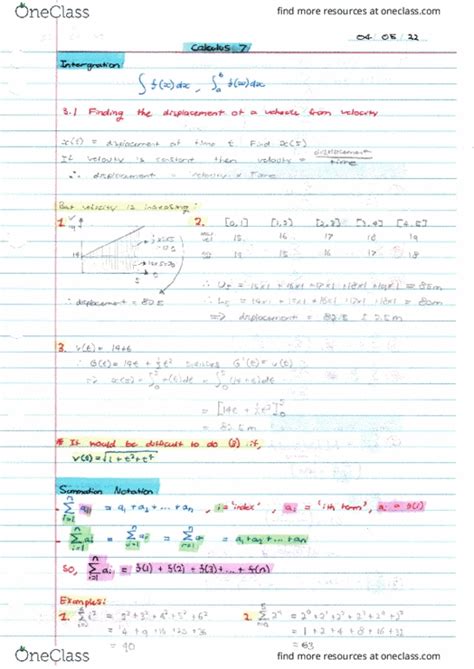 Maths 1011 Lecture Maths Ia Calculus Topic 7 Oneclass