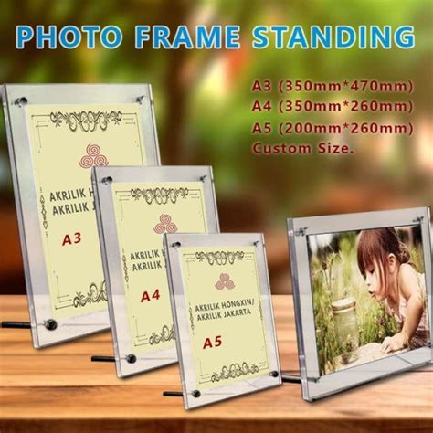 Promo Standing Foto Bingkai Acrylic Poster Akrilik Poster Meja