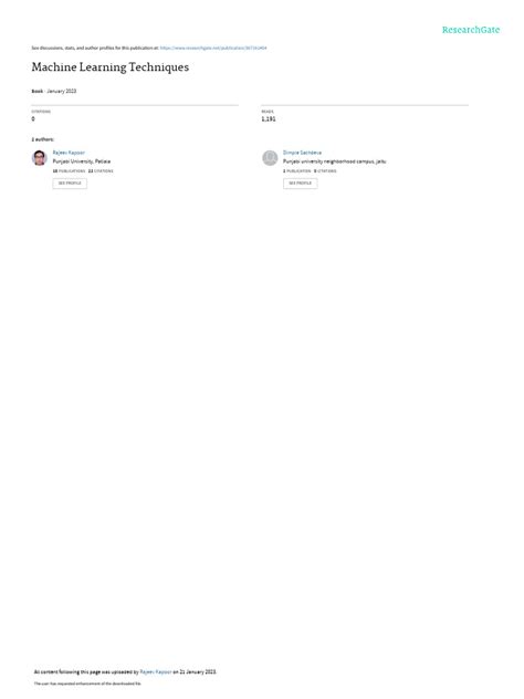 Machine Learning Techniques Pdf Cross Validation Statistics