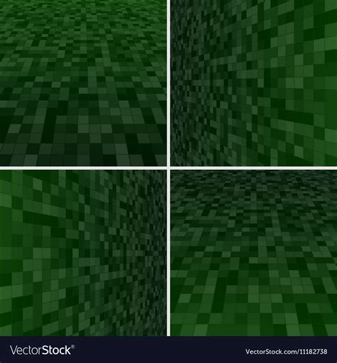 Set Green Square Mosaic Background Royalty Free Vector Image